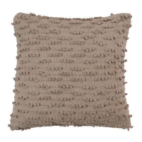 Saro Lifestyle Down-filled Nubby Design Throw Pillow, Grey, 20" X 20 ...