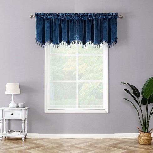 Navy blue valance store