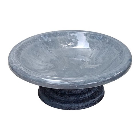 Tierra Garden 7.5" Cool Gray Fiber Clay Birdbath : Target