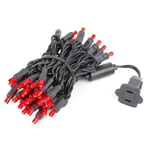 Novelty Lights 50 Light Red Led Christmas Mini Light Set (black Wire ...
