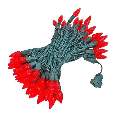 Novelty Lights Red C6 Led Christmas String Lights 70 Strawberry Bulbs ...