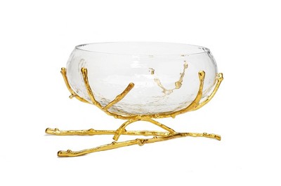 Classic Touch Gold Leaf Shaped Bowl With Vein Design : Target