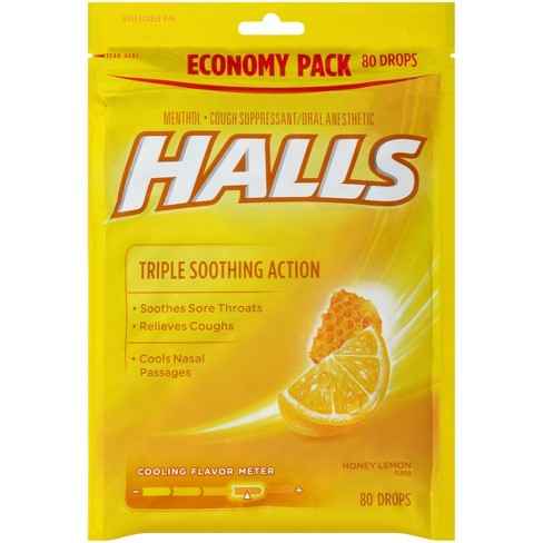 Halls Cough Drops - Honey Lemon - 80ct : Target