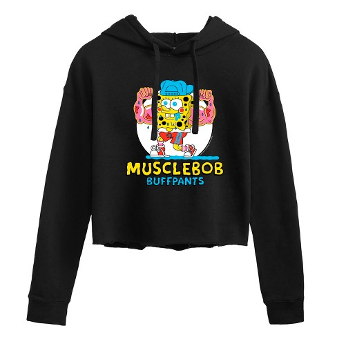 Women's Spongebob Squarepants Musclebob Buffpants Cropped Graphic ...
