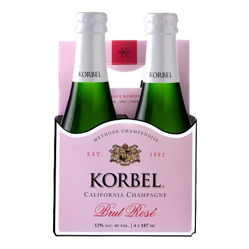 Korbel Brut Rosé Champagne - 4pk/187ml Bottles : Target