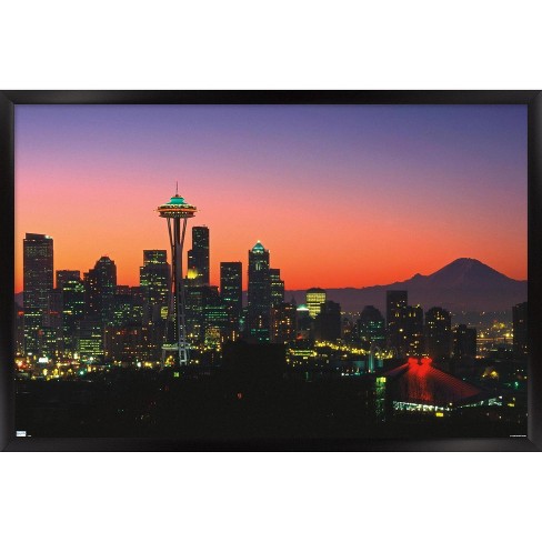 Trends International Cityscapes - Seattle, Washington Framed Wall ...
