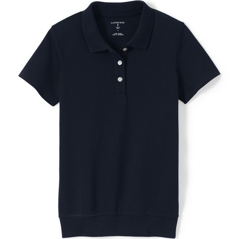 Lands' End School Uniform Kids Short Sleeve Banded Bottom Polo Shirt ...