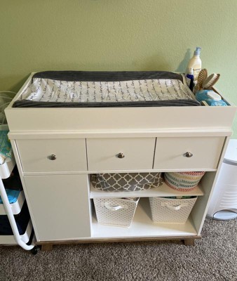 Storkcraft Modern 2 Drawer Dresser With Removable Changing Table Topper ...