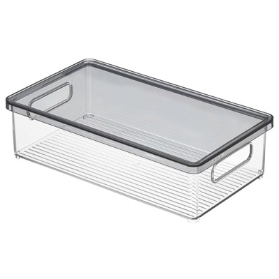 mDesign Small Plastic Stacking Kitchen Bin Box with Handles/Lid : Target
