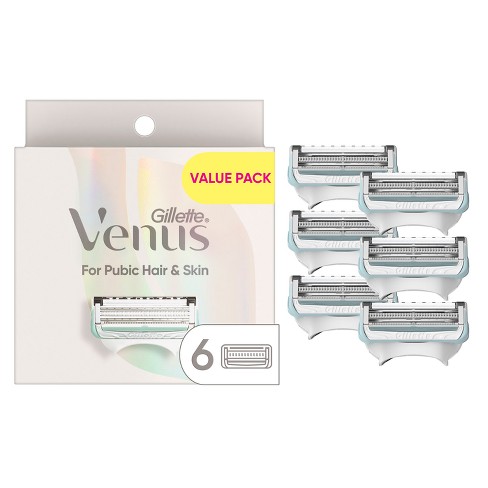 Venus For Pubic Hair & Skin Women's Razor Blade Refills - 6ct : Target