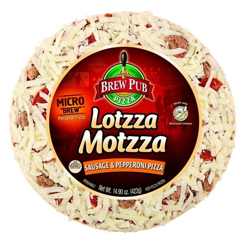 Brew Pub Lotzza Motzza Sausage & Pepperoni Personal Size Frozen Pizza ...