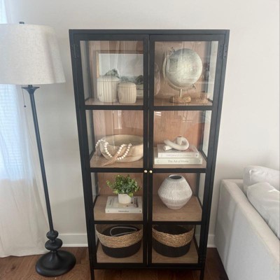 60 Crystal Cove Glass Cabinet Black Threshold Designed With Studio Mcgee Target