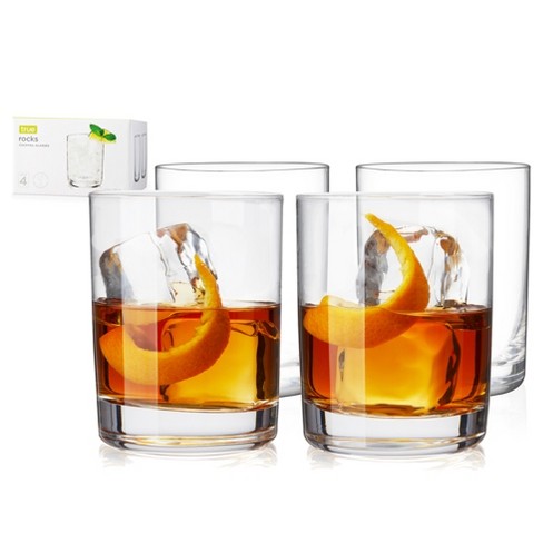 True Rocks Tumbler Glasses For Old Fashioned Whiskey Glasses Set Of 4 ...