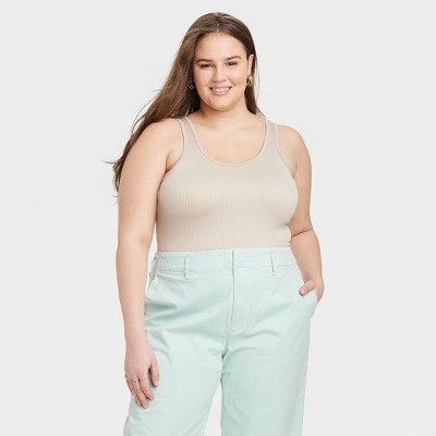 Women's Seamless Slim Fit Tank Top - A New Day™ Tan Xxl : Target