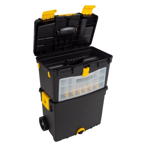 Rolling Tool Box With Wheels, Foldable Comfort Handle, And Removable ...