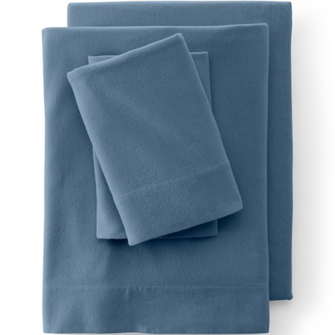 Lands' End Comfy Super Soft Cotton Flannel Bed Sheet Set - 5oz - Queen ...