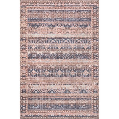 Nuloom Sherri Bohemian Diamond Machine Washable Area Rug Rust 5' X 8 ...