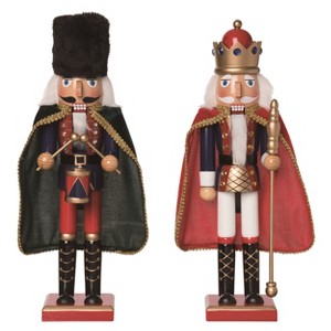 Transpac Wood Fancy Nutcracker Set of 2 Decorative Nutcrackers for ...
