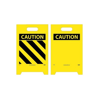 National Marker Floor Signs; Dbl Side Caution (hazard Stripe) Caution ...