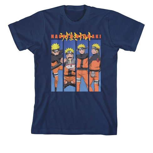 Naruto Shippuden Anime Cartoon Youth Boys Navy Blue Graphic Tee-xl : Target