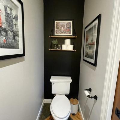 Wood Wall Shelf With Hanging Wire Natural/black - Threshold™ : Target