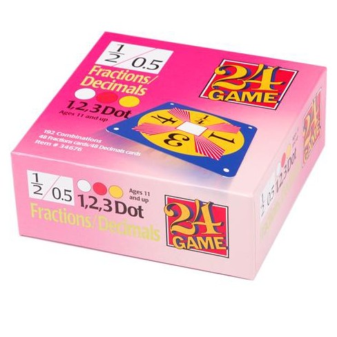 24 Game Fractions/decimals, 96 Card Set : Target