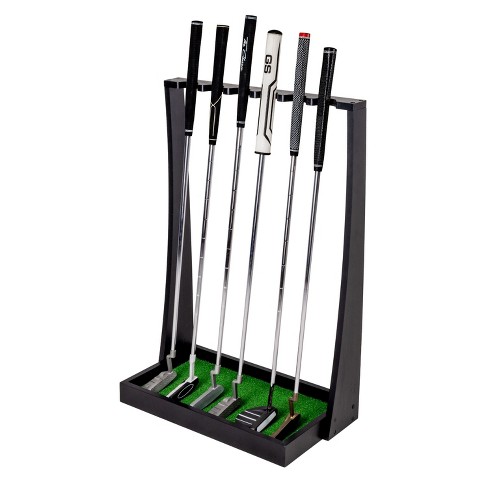 Gosports Premium Wooden Golf Putter Stand - Indoor Display Rack - Holds ...