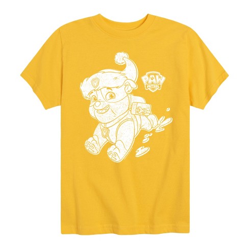 Paw Patrol Rubble Santa Hat Short Sleeve Graphic T-shirt - Yellow - 4t ...