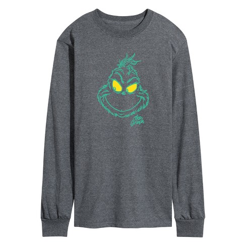 Men's Dr. Seuss The Grinch Christmas Side Look & Smiles Long Sleeve ...