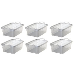 Life Story 6 Quart Small Rectangular Clear Plastic Lidded Storage Shoe ...