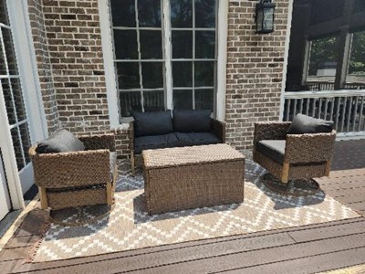 Check Diamonds Outdoor Rug Tan - Threshold™ : Target