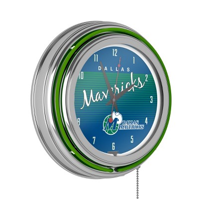 Dallas Mavericks Hardwood Classics Retro Neon Wall Clock : Target