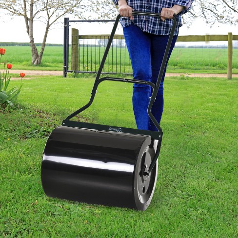 Outsunny 20-inch Push/tow Behind Lawn Roller Filled With 16 Gal Water ...