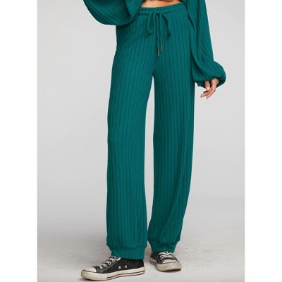 Women's Ribbed Knit Blouson Hem Joggers - Chaser S : Target
