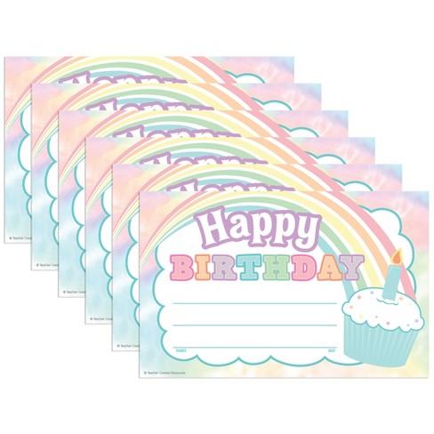 Teacher Created Resources® Pastel Pop Happy Birthday Awards, 25 Per ...