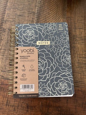 100 Sheet College Ruled Evolve Journal 6"x8" Spiral Soft Cover Navy Succulents - Yoobi™ : Target