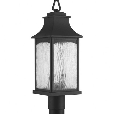 C Cattleya 2-light Matte Black Metal Outdoor Post Light With Clear ...
