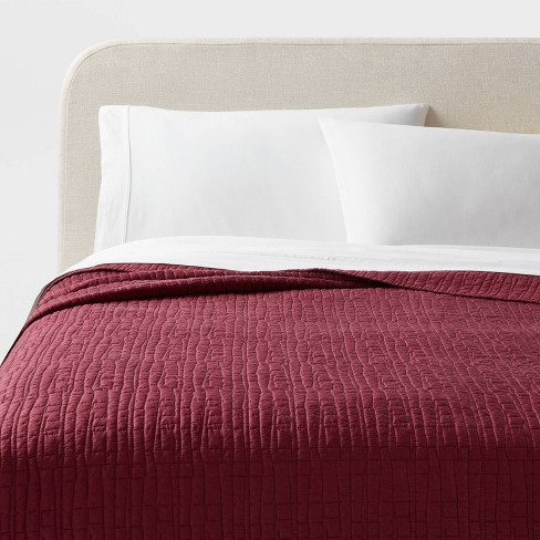 Full/queen Tencel® Quilt Wine Red - Threshold™: Oeko-tex Certified ...