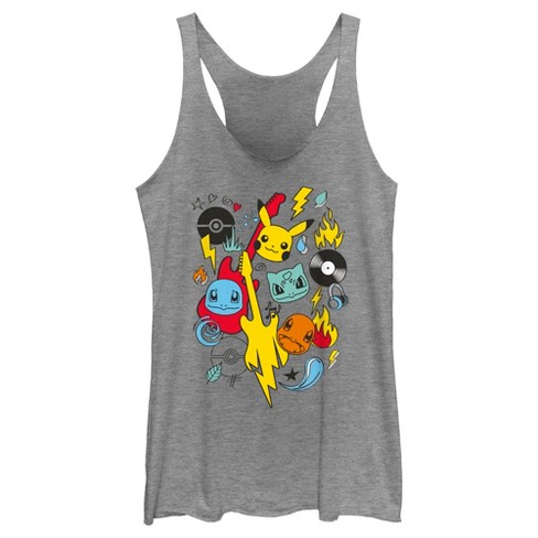 Women's Pokemon Music Rocks Starters Racerback Tank Top : Target