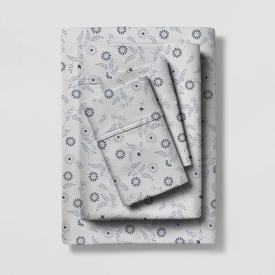 Color Sense Percale Weave Cool & Crisp Cotton Rich Sheet Set, Queen ...