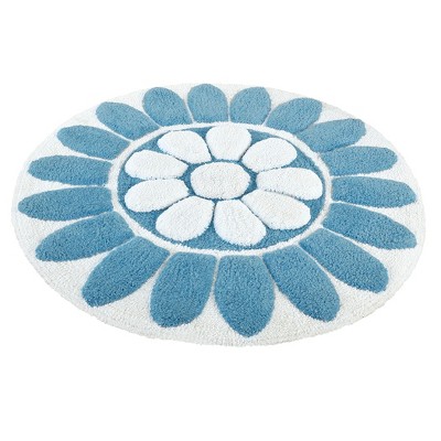 Collections Etc Delightful Round Floral Soft Plush Bath Mat : Target