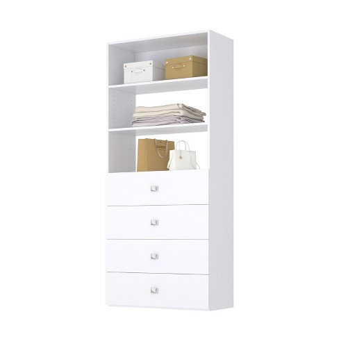 Homlux 31.5"w X 14"d X 71.25"h 4-flat Drawer Dresser Organizer Closet ...