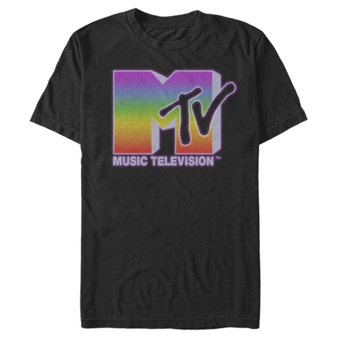 Men's Mtv Rainbow Static Logo T-shirt - Black - Medium : Target