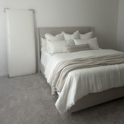 King Encino Fully Upholstered Platform Bed Cream Linen - Threshold ...