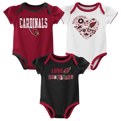 Nfl Arizona Cardinals Infant Girls' 3pk White Bodysuit - 12m : Target