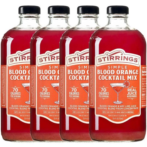 Stirrings 4 Pack Simple Blood Orange Cocktail Mix 750ml Bottles - Real ...