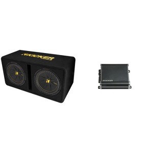 Kicker Dual 12 Inch Comp Bass Package 50DCWC122 with CXA8001 Amplifier ...