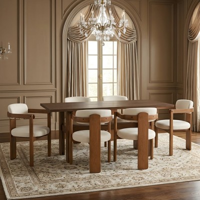 Christopher Knight Home Arae 7 Piece Mid-Century Modern Rubberwood ...