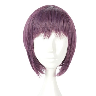 Unique Bargains Bob Wig Wigs For Women 12" Purple With Wig Cap : Target