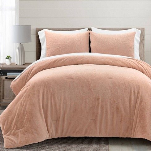 Lush Décor Modern Ultra Soft Faux Fur Light Weight All Season Comforter ...